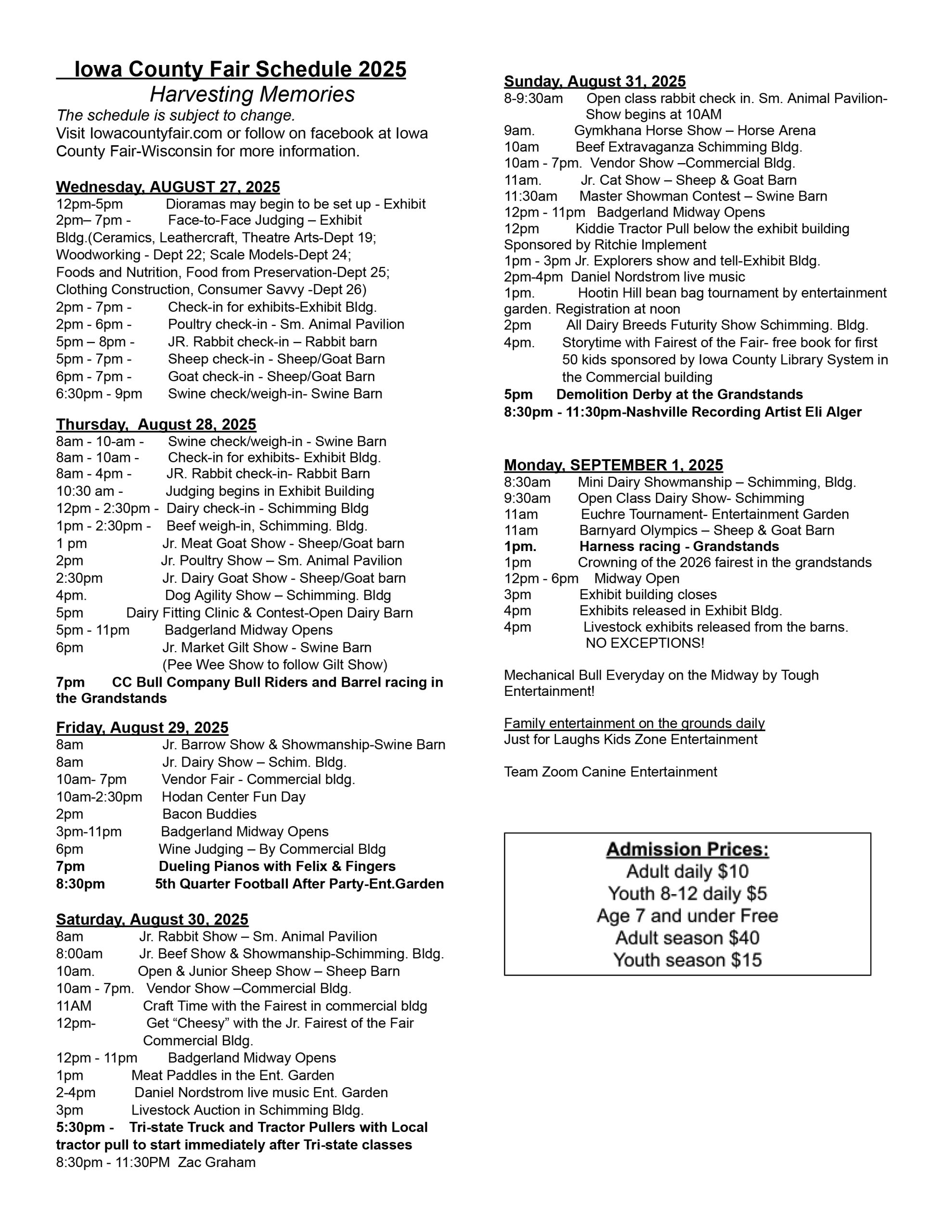 What's Going On • Iowa County Fair